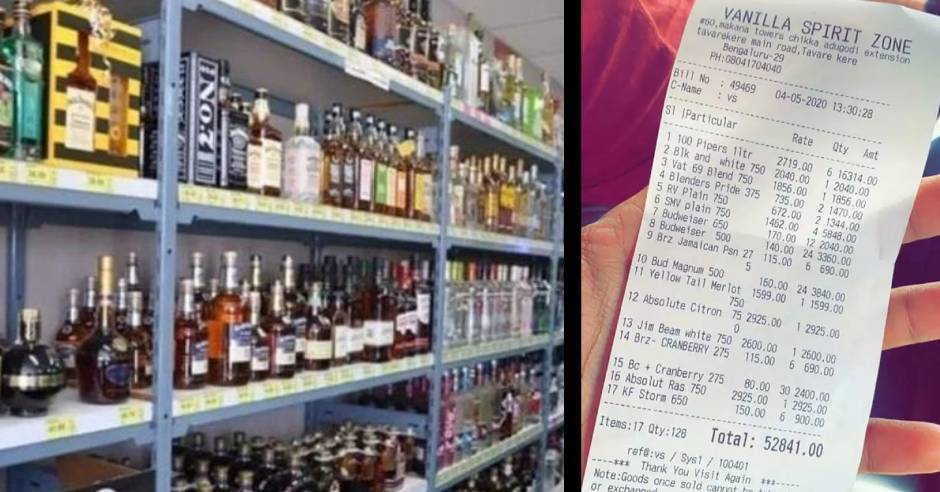 Liquor bill exceeding 50000 goes viral vendor booked by Excise