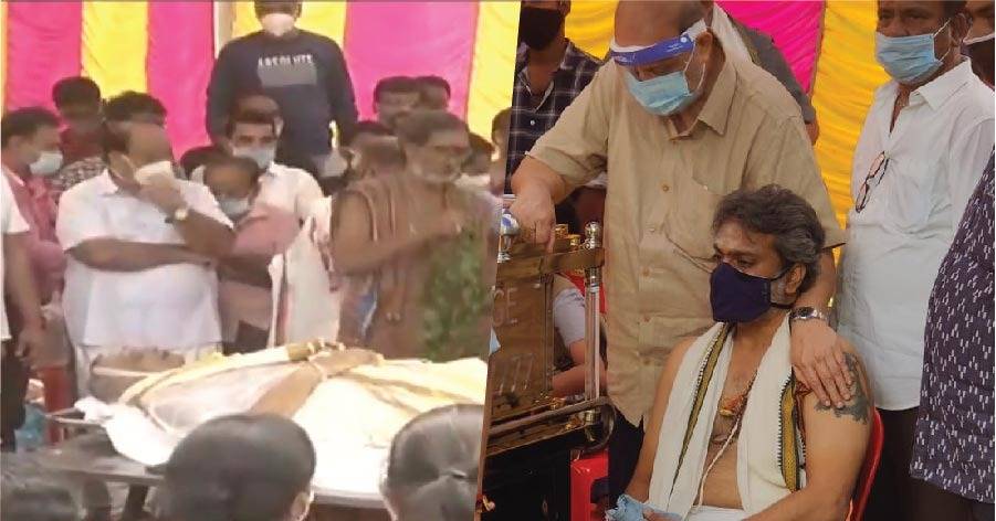 SP Balasubrahmanyam funeral video SPB death SPB Charan