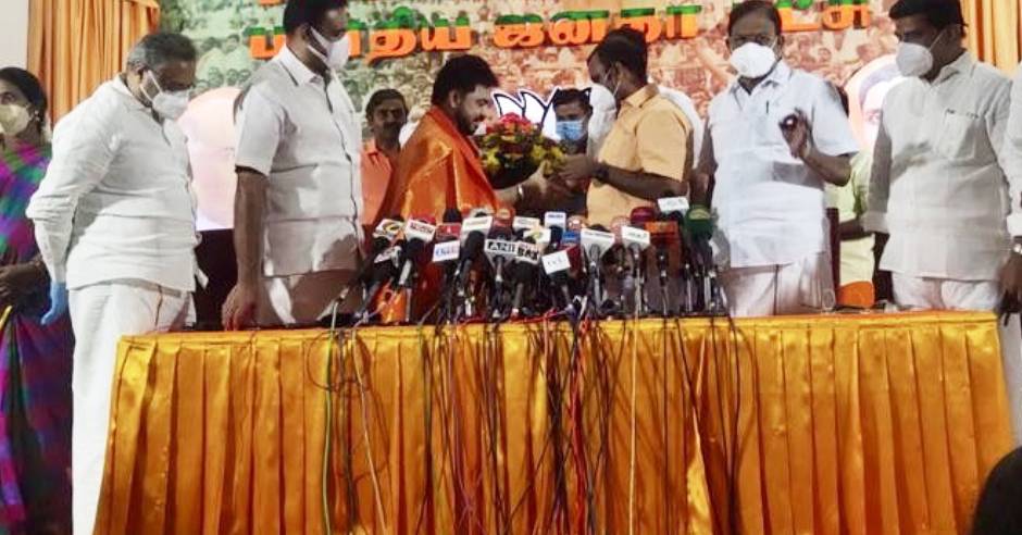 Tamil Producer Kotapadi J Rajesh KJR Studios joins BJP Party