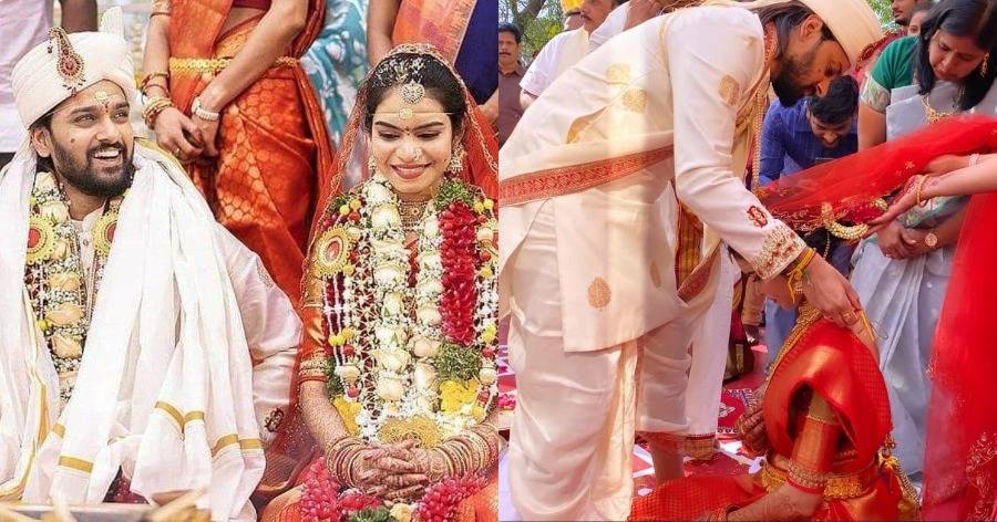 Sumanth ashwin marries deepika raju in hyderabad producer ms raju