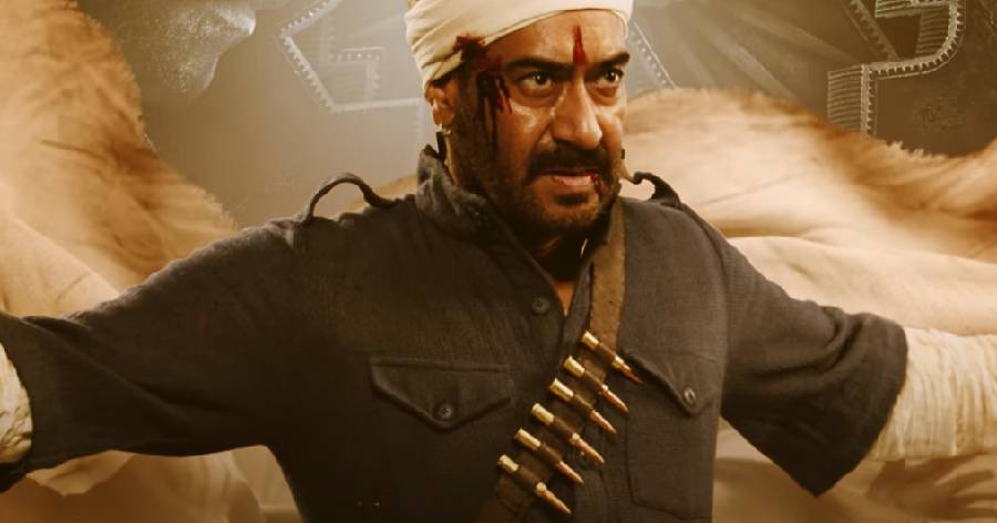 Ajay Devgn character motion poster from SS Rajamouli RRR Jr NTR Ram Charan