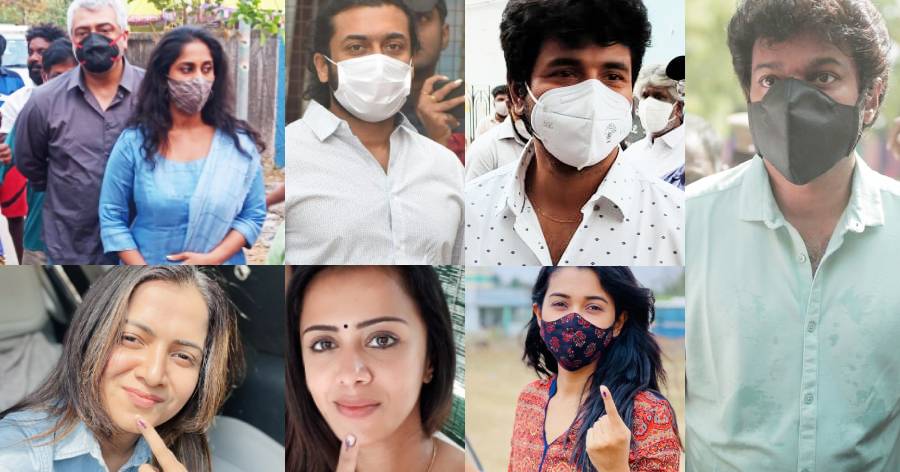Tamil Cinema Stars and Actors cast their vote TN State Election 2021 Photos
