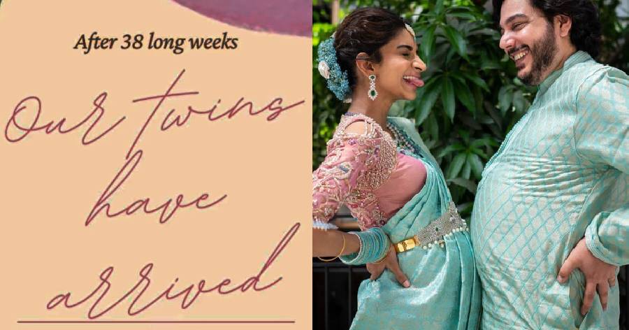 Actress Sahithya Jagannathan gives birth to twin babies a boy and a ...