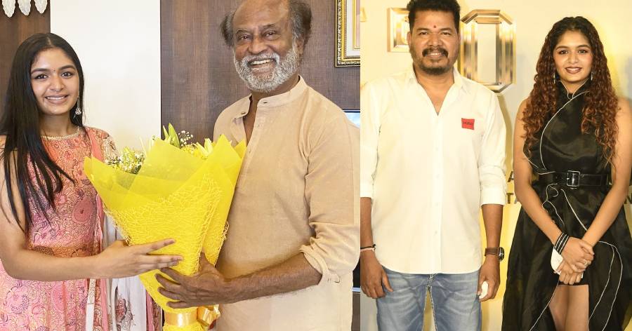 Shankar daughter aditi shankar meets superstar rajinikanth photo goes ...